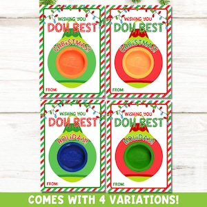 Printable Christmas Play Doh Cards for Kids Activity, Class Gifts ...
