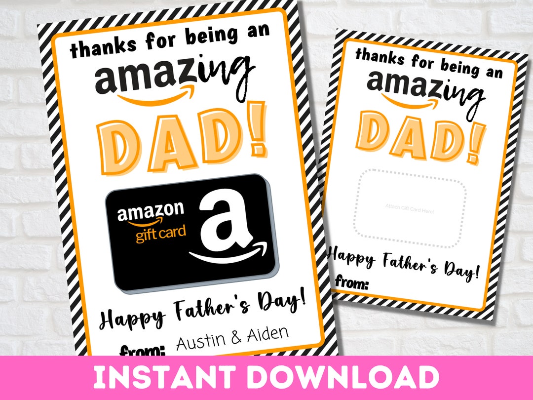 Fathers Day Gift Card Holder | Printable Fathers Day Card | Amazing Dad ...