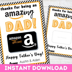 Fathers Day Gift Card Holder | Printable Fathers Day Card | Amazing Dad ...