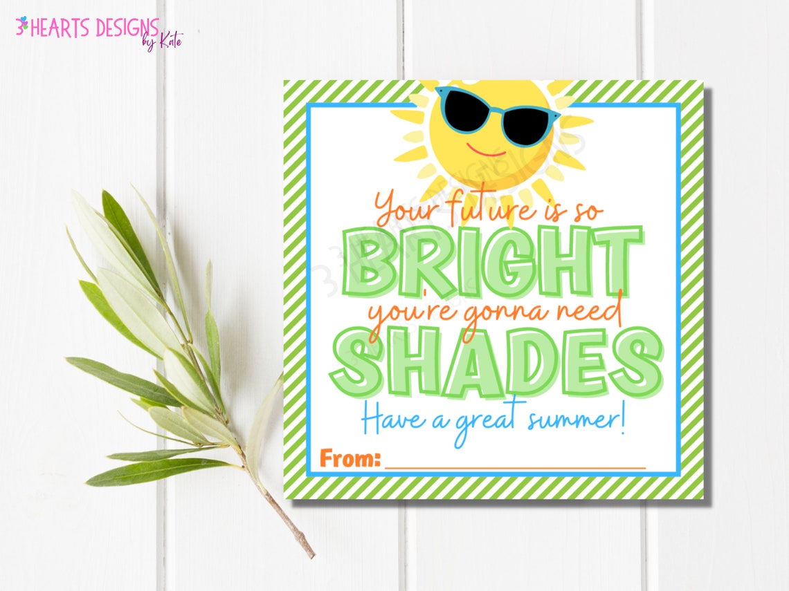 Printable Future is Bright Tag Graduation Gift Tags - Etsy
