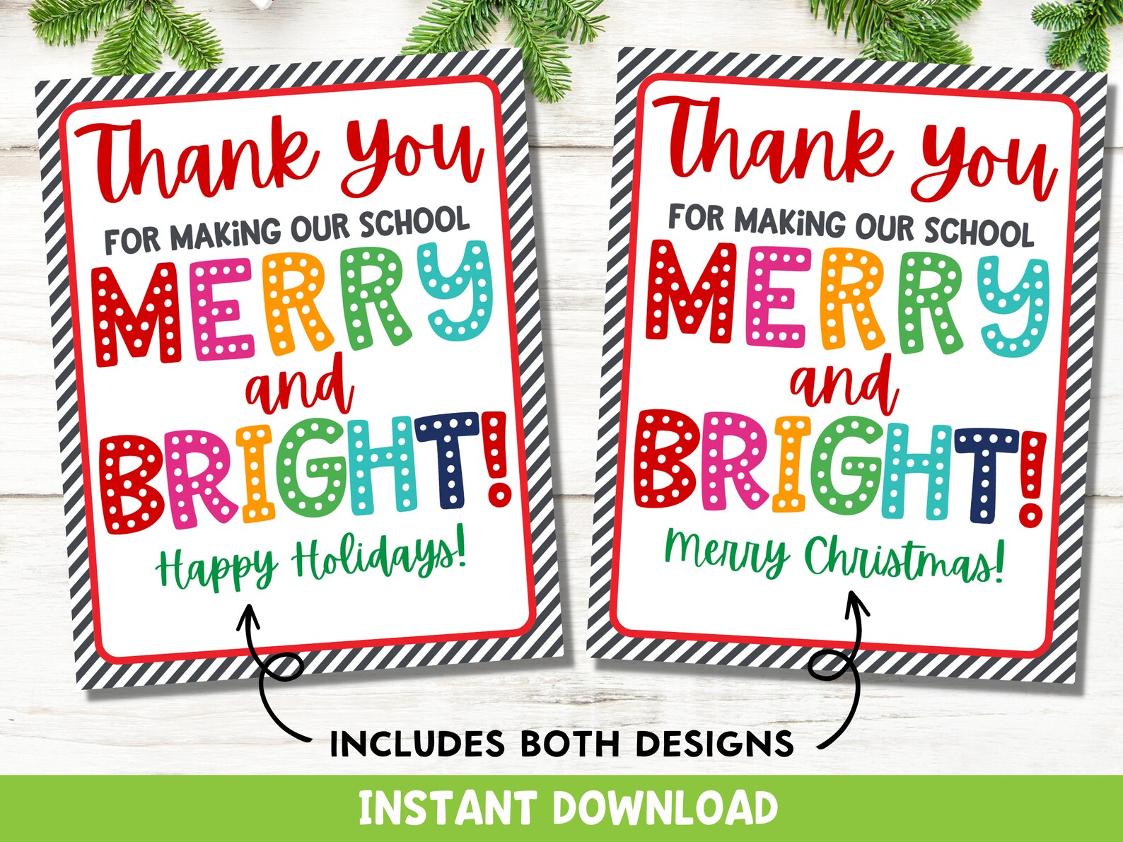 Teacher Appreciation Sign Printable Christmas Sign Merry and - Etsy