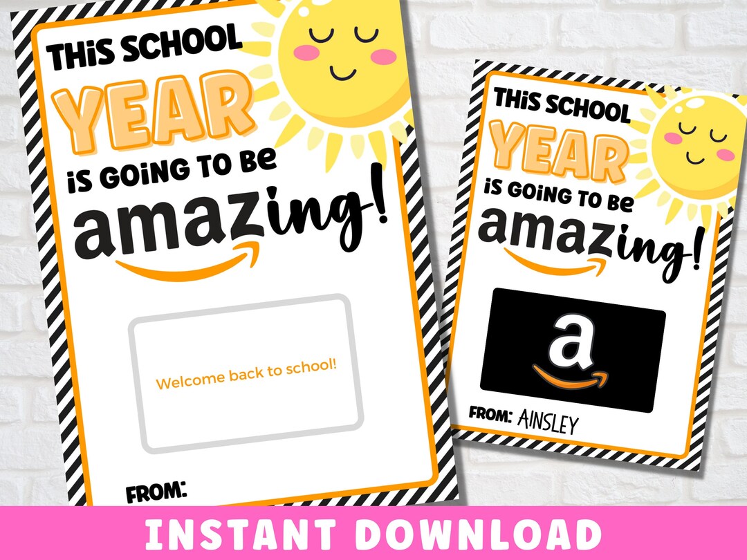 Back to School Teacher Gift Card Holder Printable - First Day of School ...