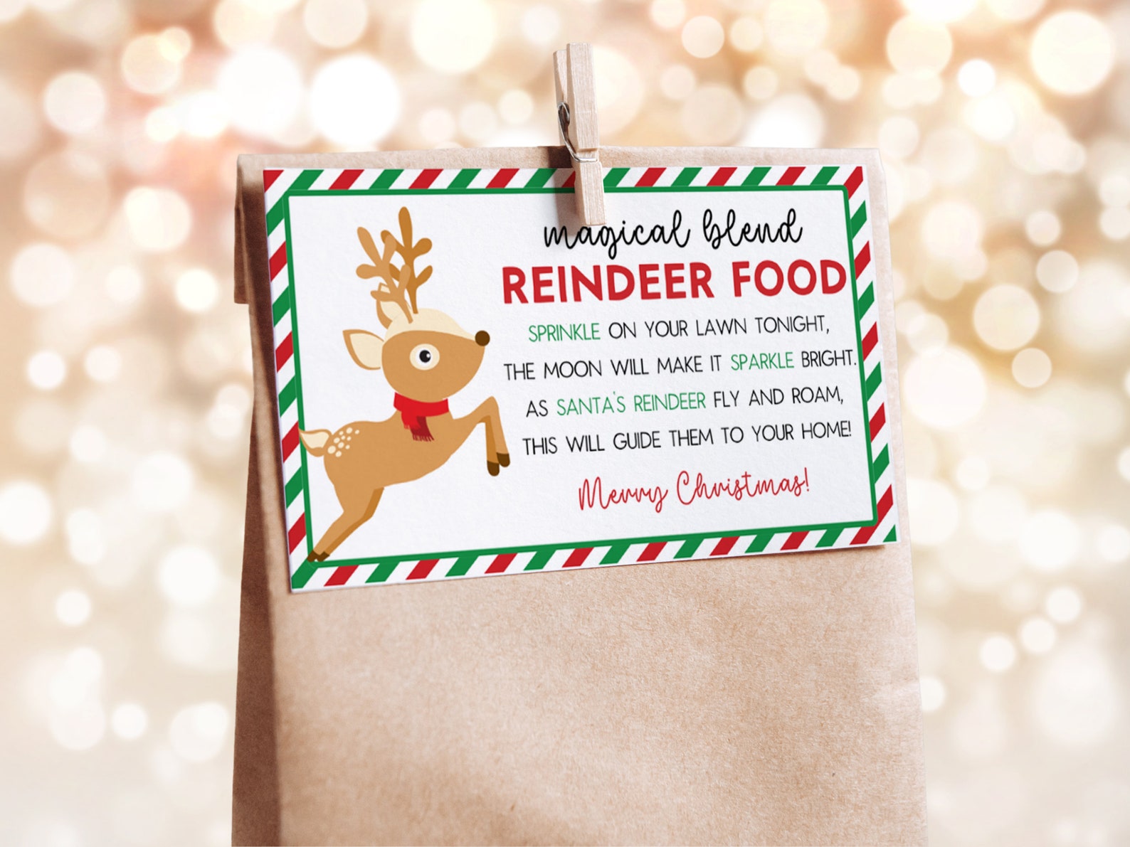 Magic Reindeer Food Tag Printable Christmas Eve Box - Etsy