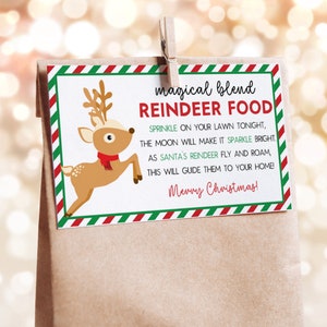 Magic Reindeer Food Tag Printable | Christmas Eve Box | Classroom ...