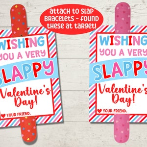 Slap Bracelet Valentine Cards | Classroom Valentines | Printable ...