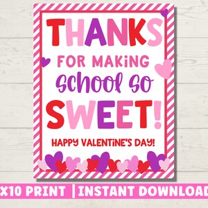 Valentines Day Sign Printable Dessert Table Sign Teacher Appreciation ...