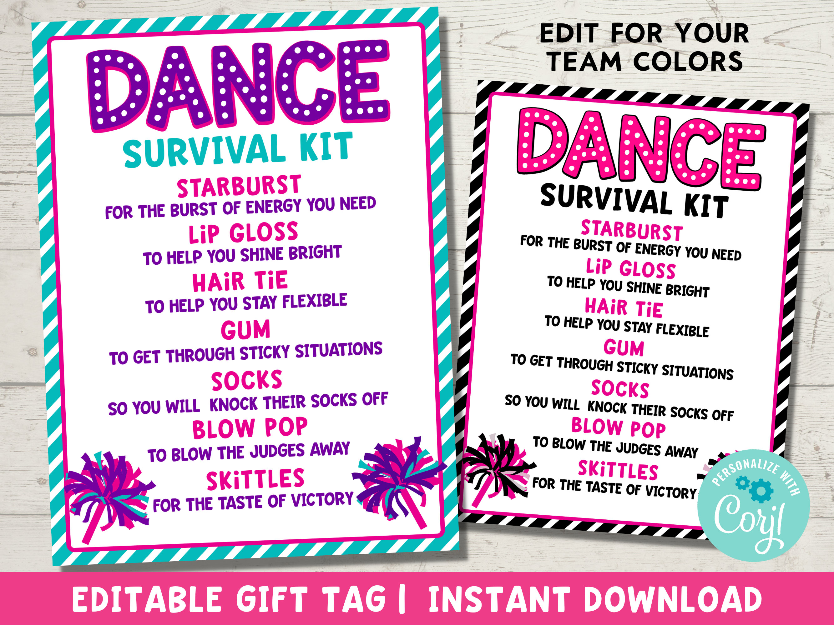 Dance Survival Kit Printable Dance Competition Gifts Dance - Etsy Australia