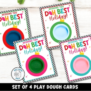 Printable Christmas Play Dough Holder Card for Kids Gift | Holiday ...