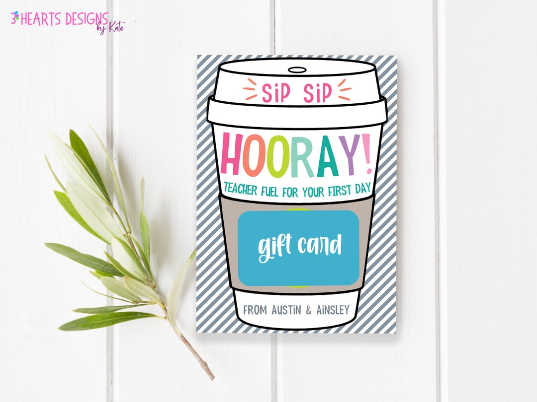 Back to School Teacher Gift Card Holder | Sip Sip Hooray Coffee Gift ...