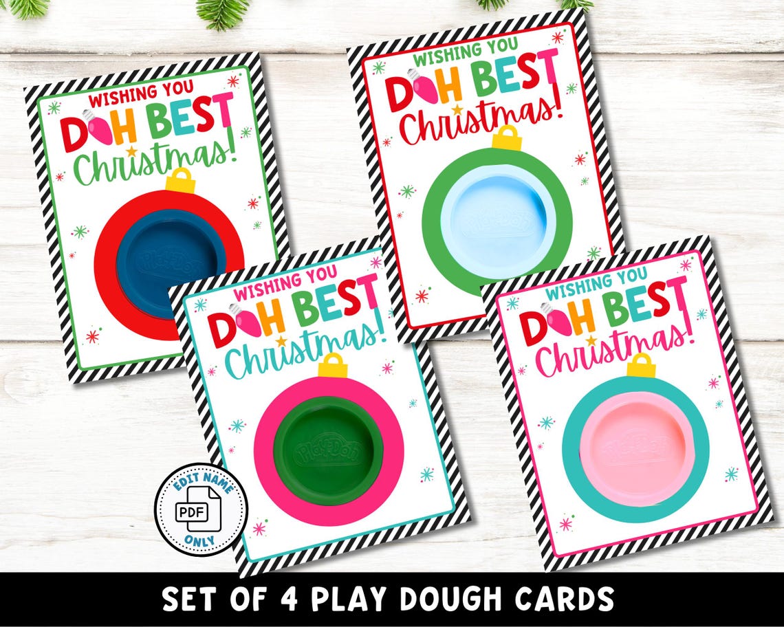 Christmas Play Dough Cards: Editable Classroom Gift | Instant Download ...