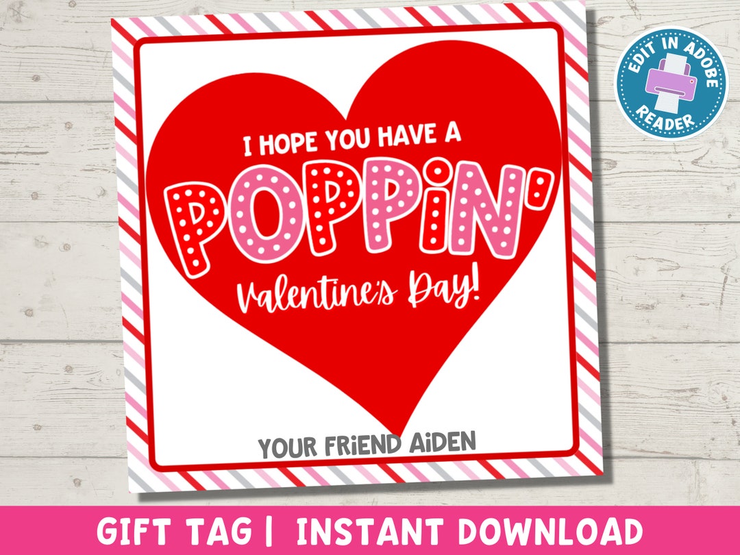 Have a Poppin Valentine's Day Cards Printable Colorful Popcorn ...