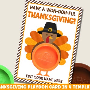 Thanksgiving Play Doh Cards Printable Kids Activity Thanksgiving Table ...