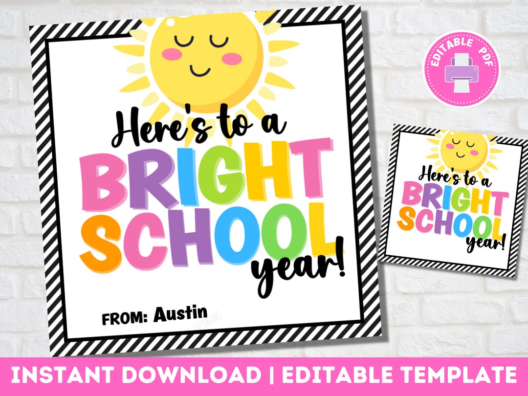 Back to School Gift Tag Printable | First Day of School Teacher Gift ...