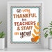 Teacher Appreciation Sign Printable Thankful for You Fall Sign Staff ...
