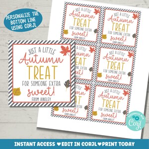 Autumn Printable Treat Tags for Staff, Clients, Teachers, and More ...
