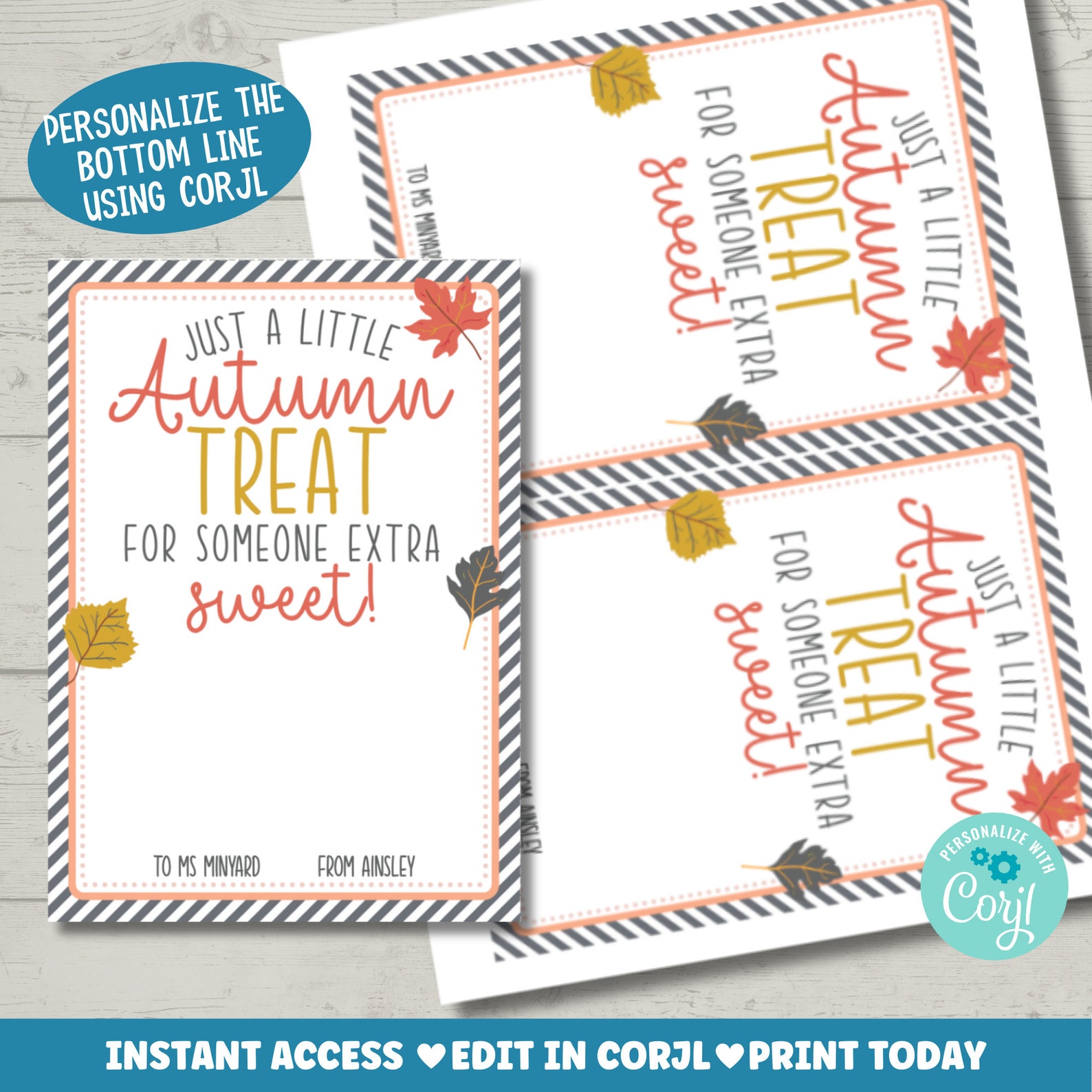 Printable Fall Gift Card Holder for Autumn Coffee Gifts | Editable ...