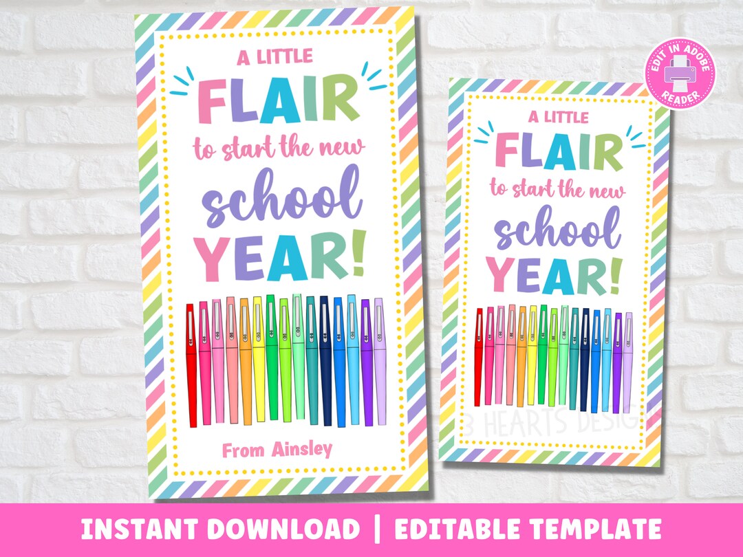 Back to School Teacher Gift Tag | First Day of School Printable | Flair ...