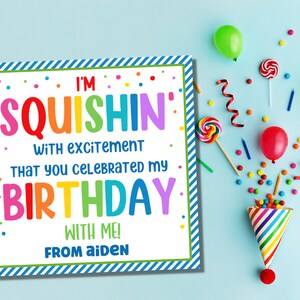 Fun Party Squishy Gift Tag Printable for Kids' Birthday Celebration ...