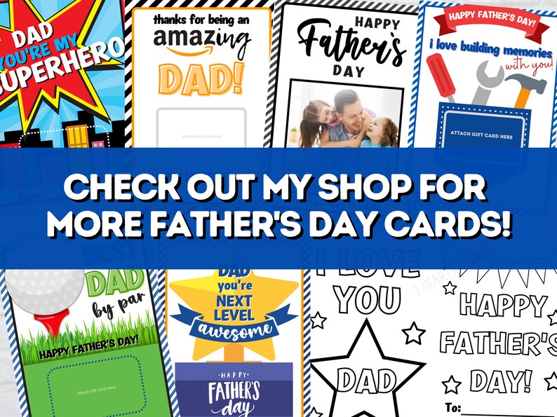 Fathers Day Gift Card Holder Printable | Father's Day Card | Happy ...