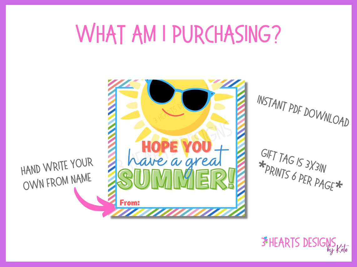 End of School Gift Tag Printable Last Day of School Tag - Etsy