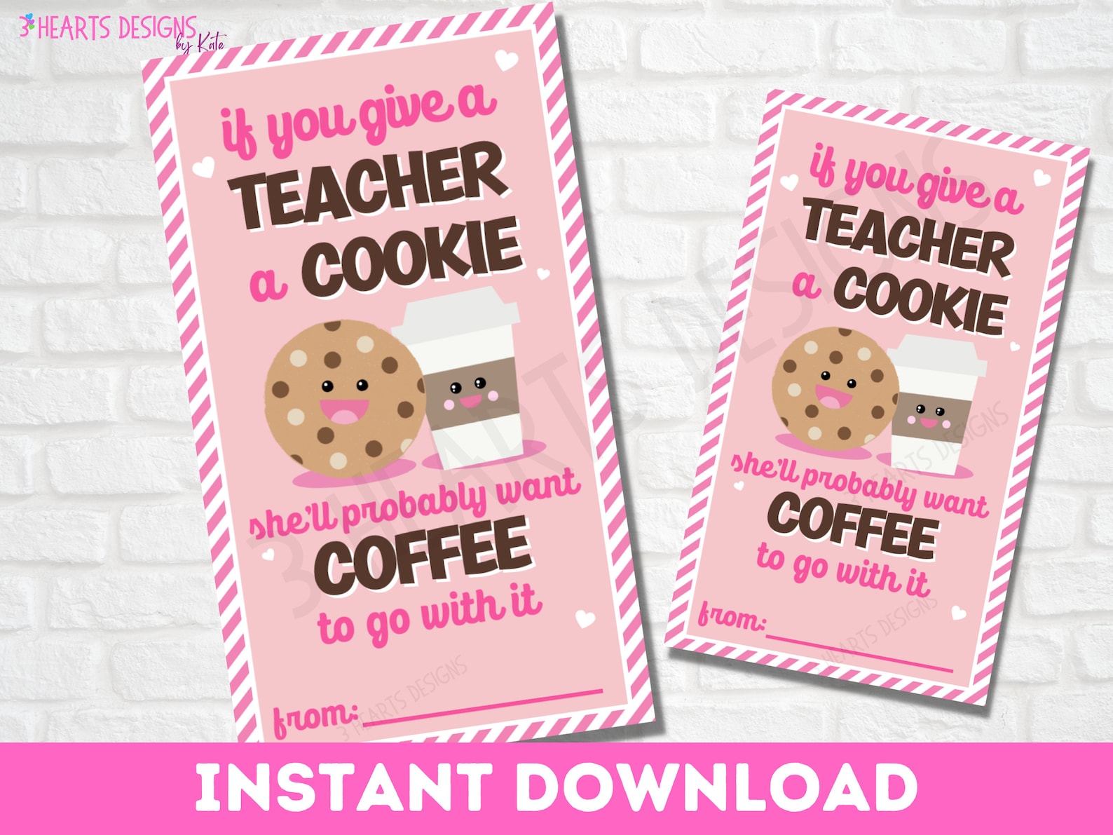 Teacher Appreciation Gift Tag Printable Teacher Cookie Tag - Etsy