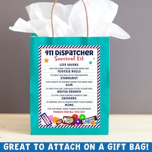 Emergency Dispatcher Survival Kit Printable, Appreciation Gift, Thin Gold Line, Instant Download ...