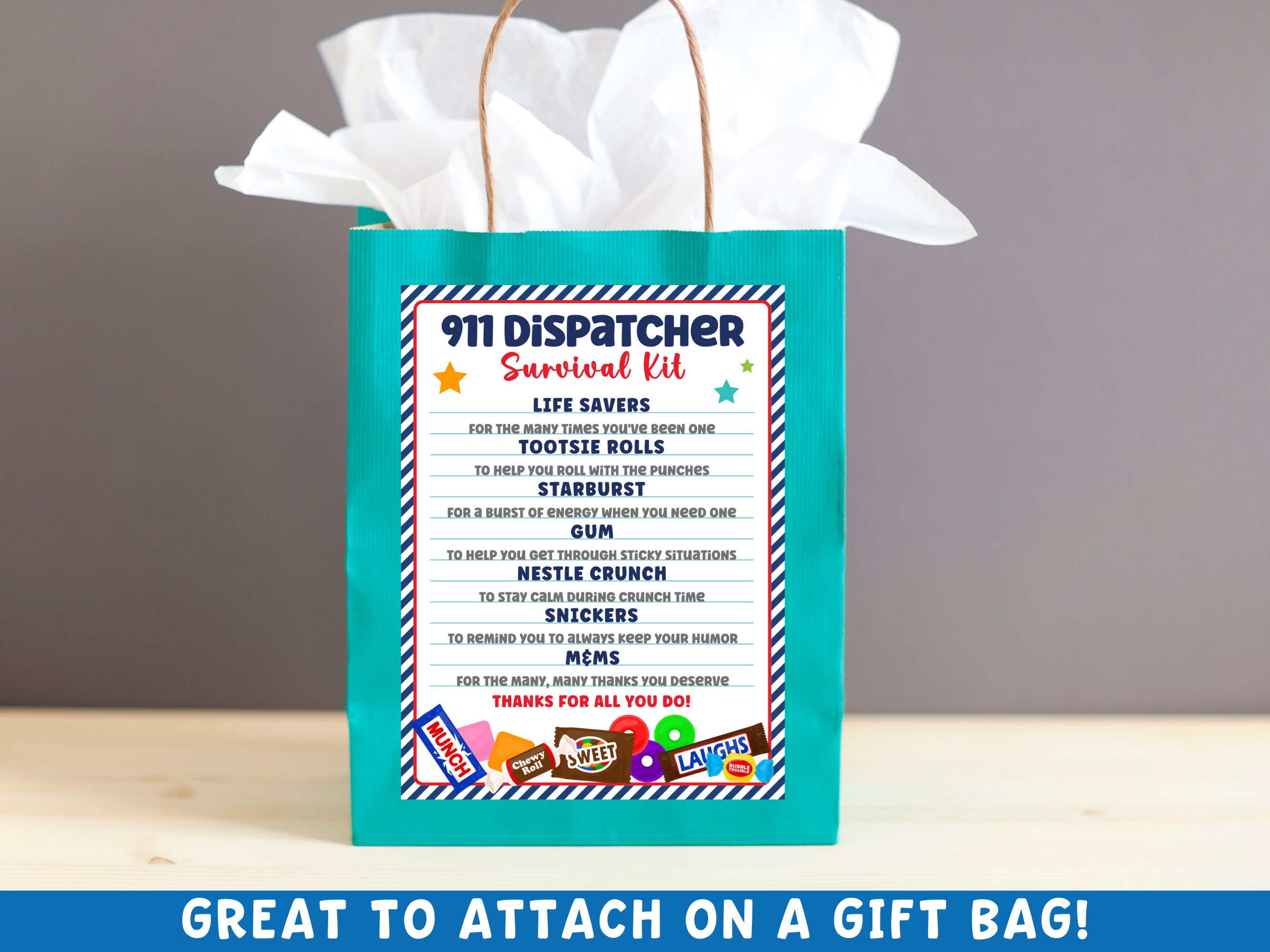 Emergency Dispatcher Survival Kit Printable, Appreciation Gift, Thin ...