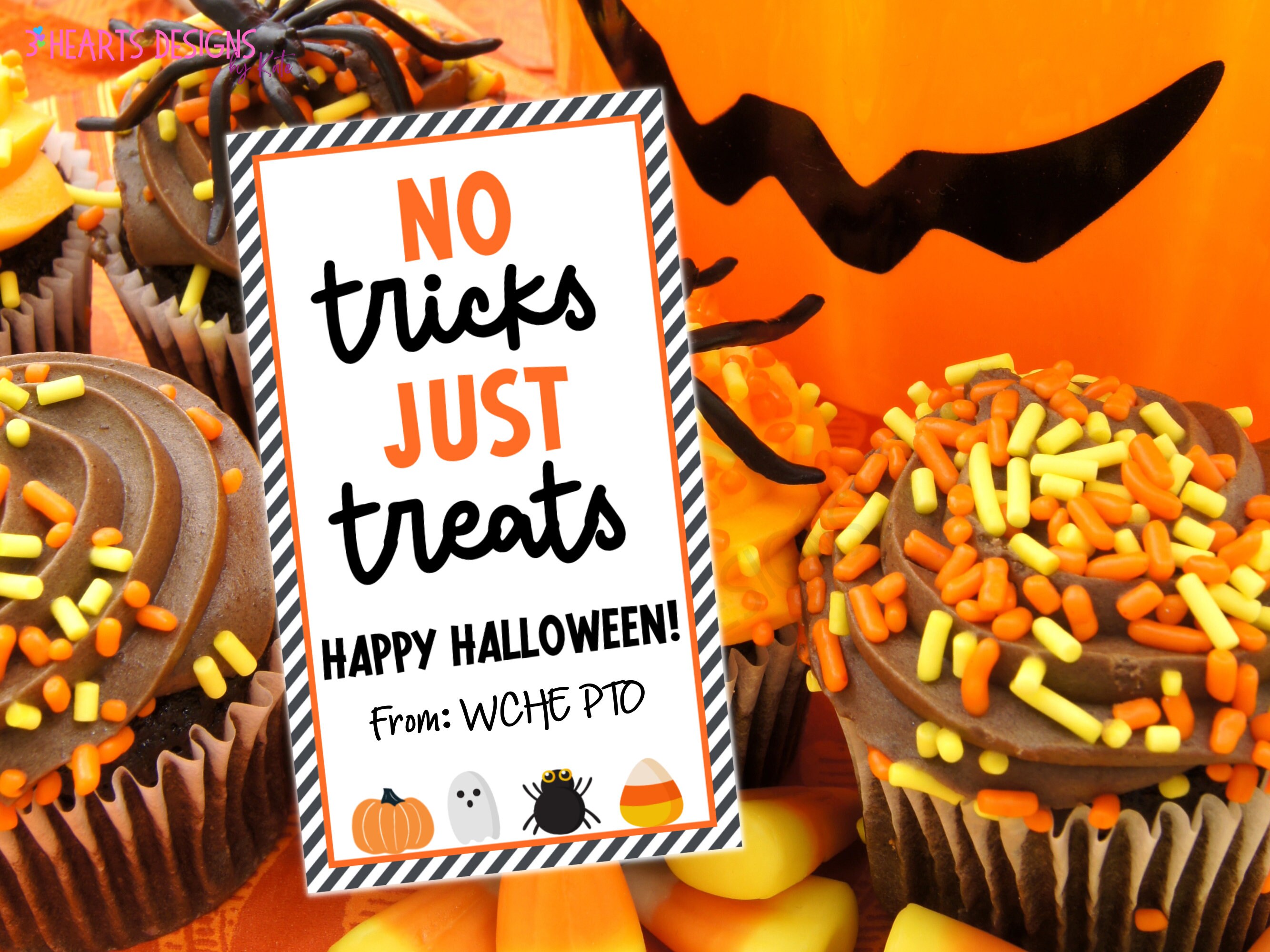 Halloween Favor Tags Printable Instant Download | No Tricks Just Treats ...