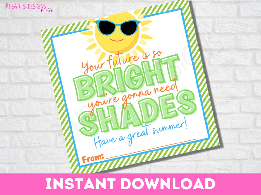 Printable Future is Bright Tag | Graduation Gift Tags | Classroom Tags ...