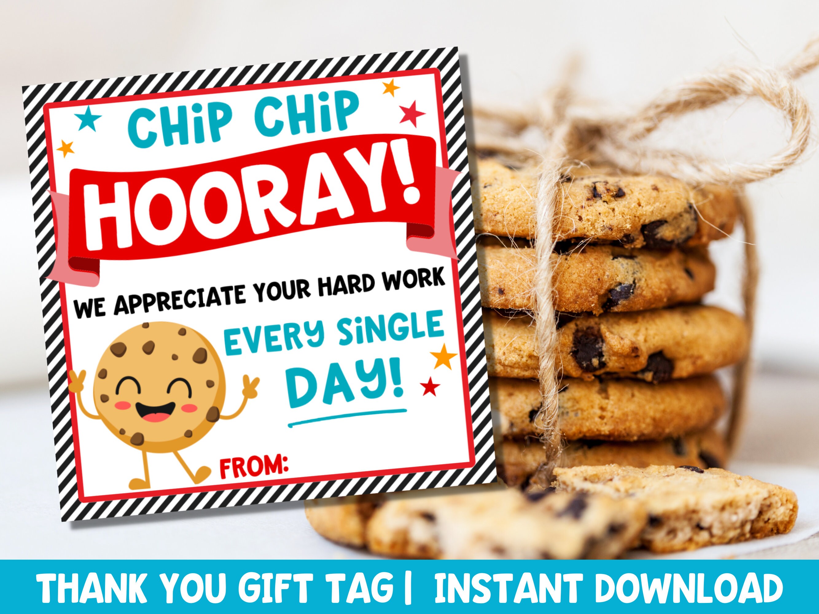 Cookie Appreciation Gift Tag: Teacher, Staff, Nurse | Instant Download ...