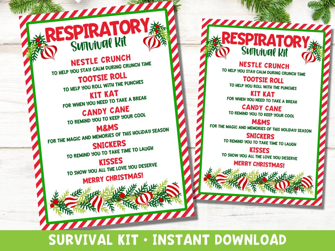 Respiratory Survival Kit Printable | Christmas Survival Kit ...