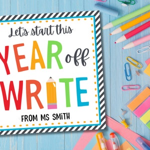 Back to School Teacher Gift Tag Printable | Pencil Gift Tag | First Day ...