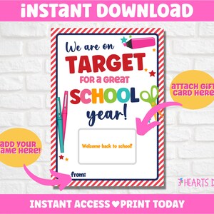Back to School Teacher Gift Card Holder Printable | Teacher School ...