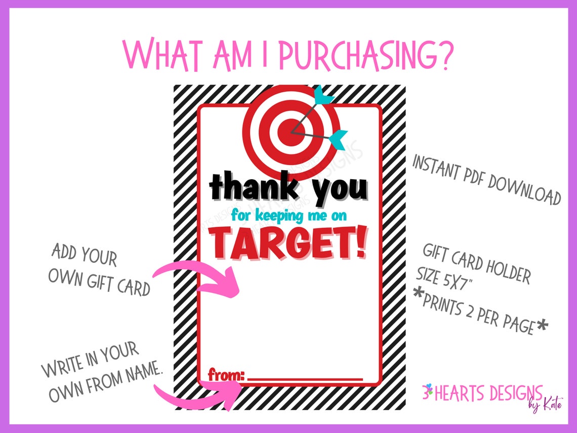 PRINTABLE Teacher Appreciation Gift Card Holder Target Gift - Etsy