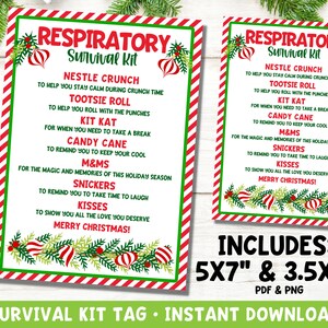 Respiratory Survival Kit Printable | Christmas Survival Kit ...