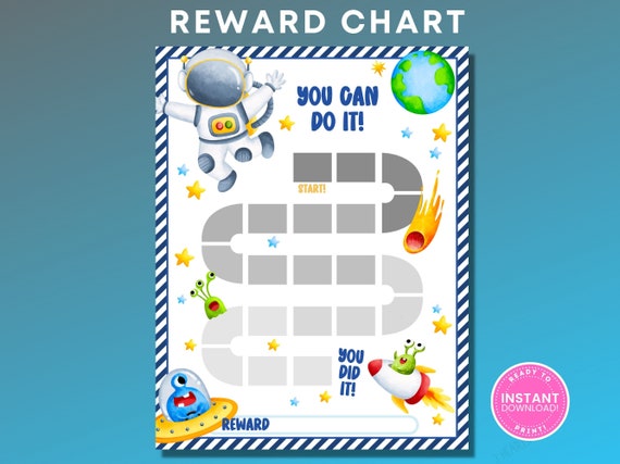 Outer Space Reward Chart Printable Preschool Behavior Chart - Etsy
