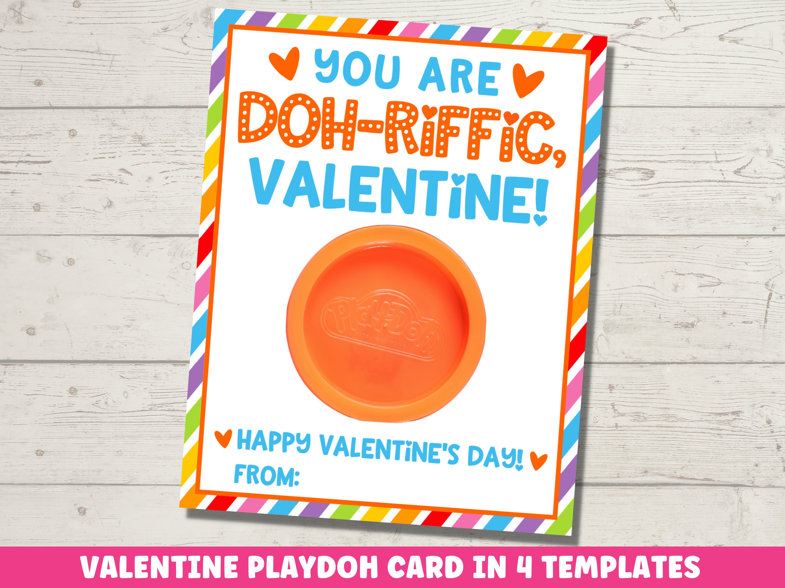 Playdoh Valentine Cards Classroom Valentines A-doh-able - Etsy