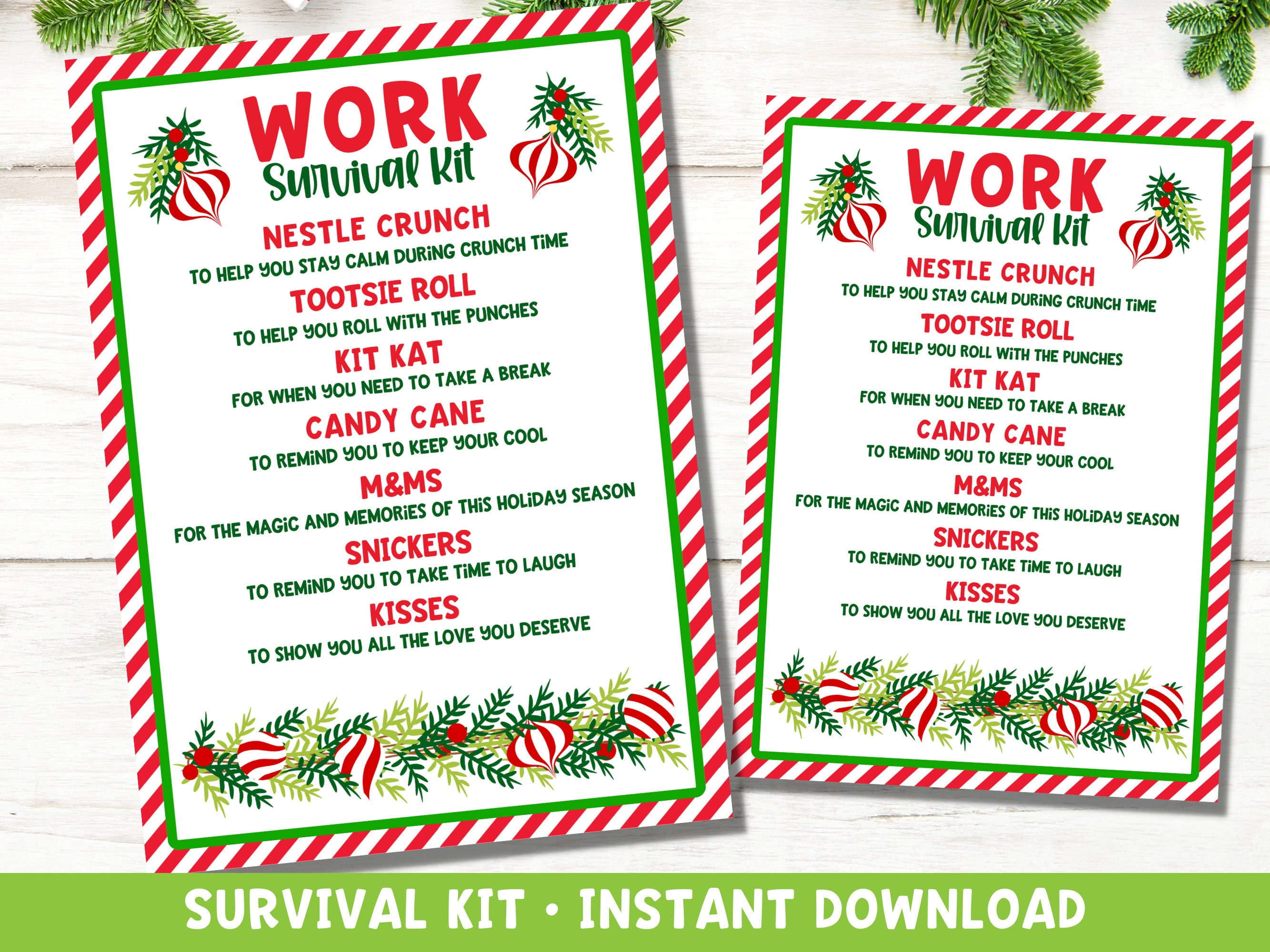 Work Survival Kit Printable Holiday Survival Kit Goody - Etsy