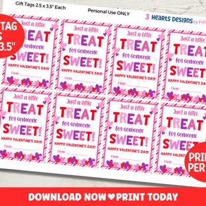 Valentines Day Gift Tags | Printable Cookie Tag | Teacher Appreciation ...