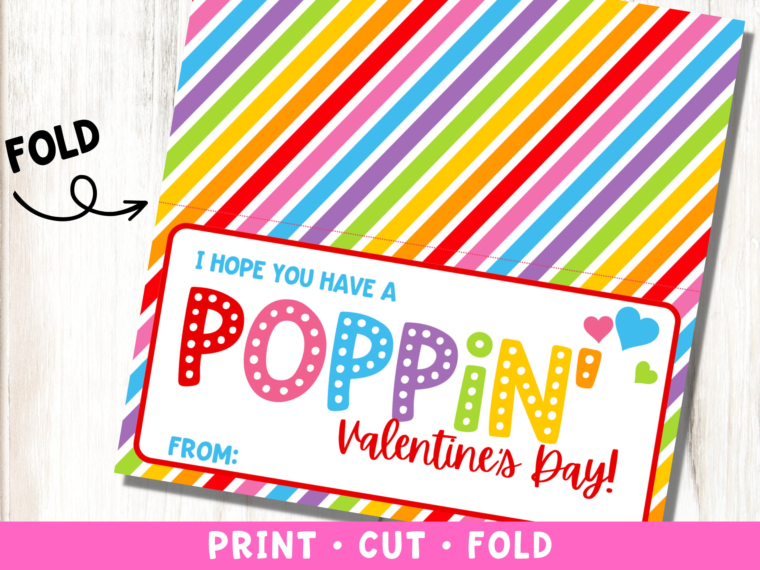 Pop It Valentine Treat Bag Topper Classroom Valentines - Etsy