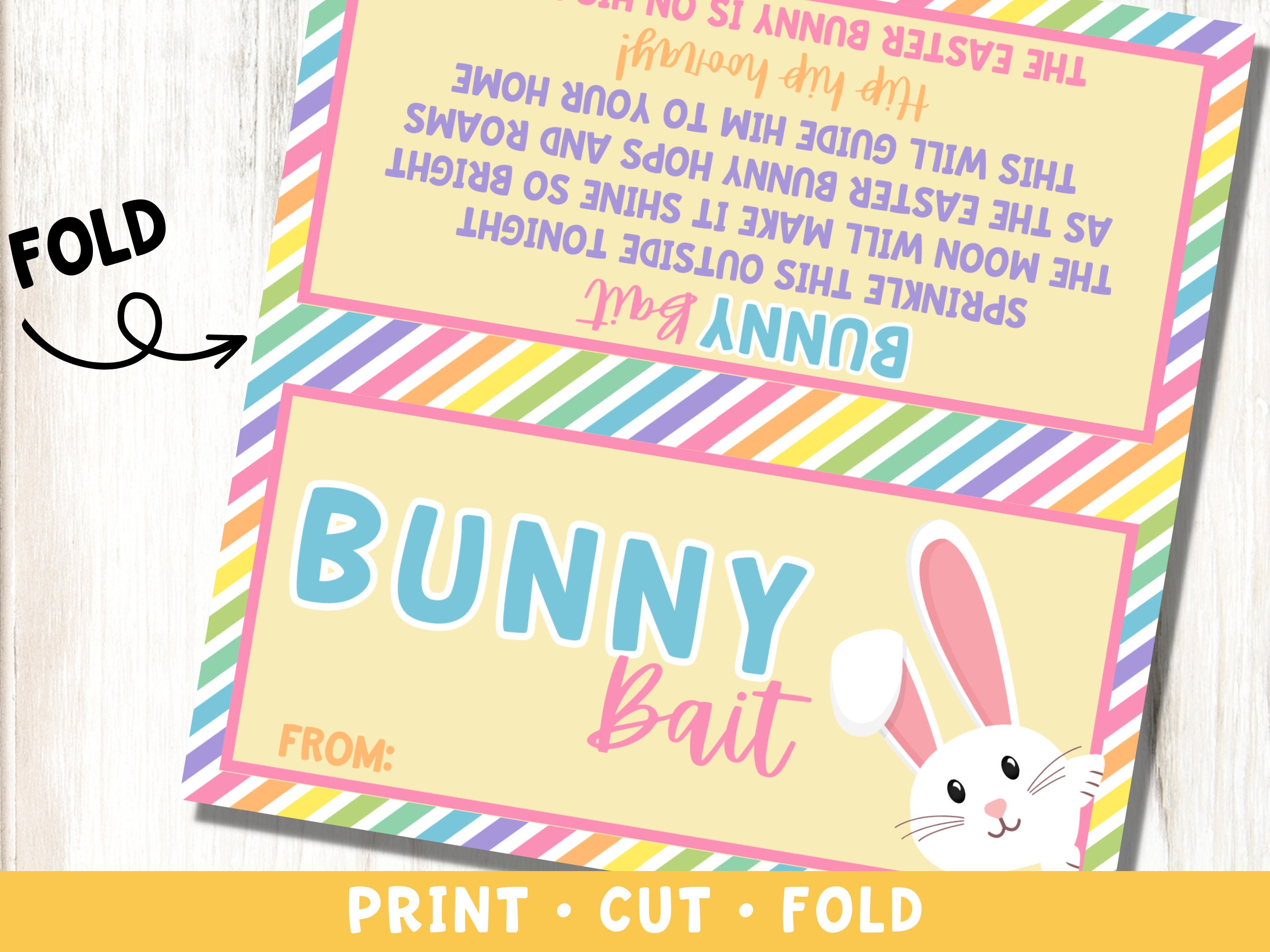 Easter Bunny Bait Treat Bag Topper: Printable Gift Tag | Instant ...