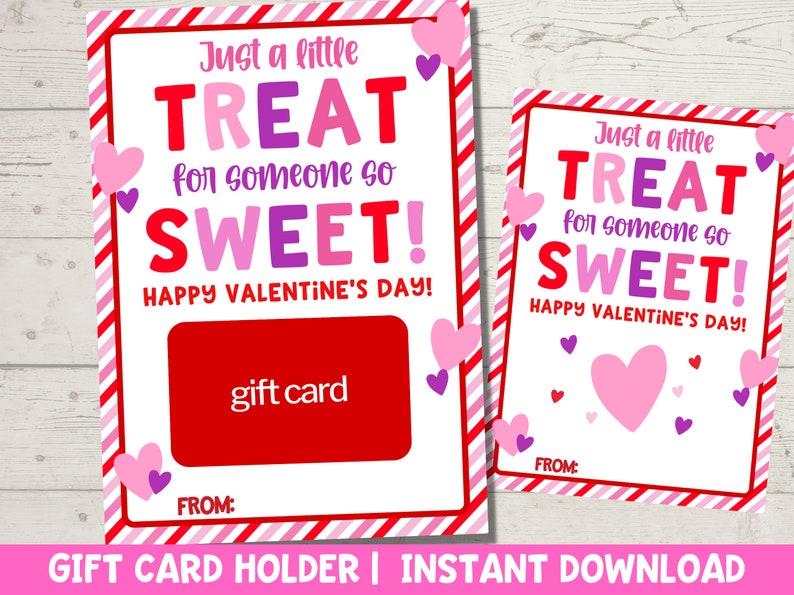 Teacher Valentine Gift Card Holder Printable Valentines Day - Etsy