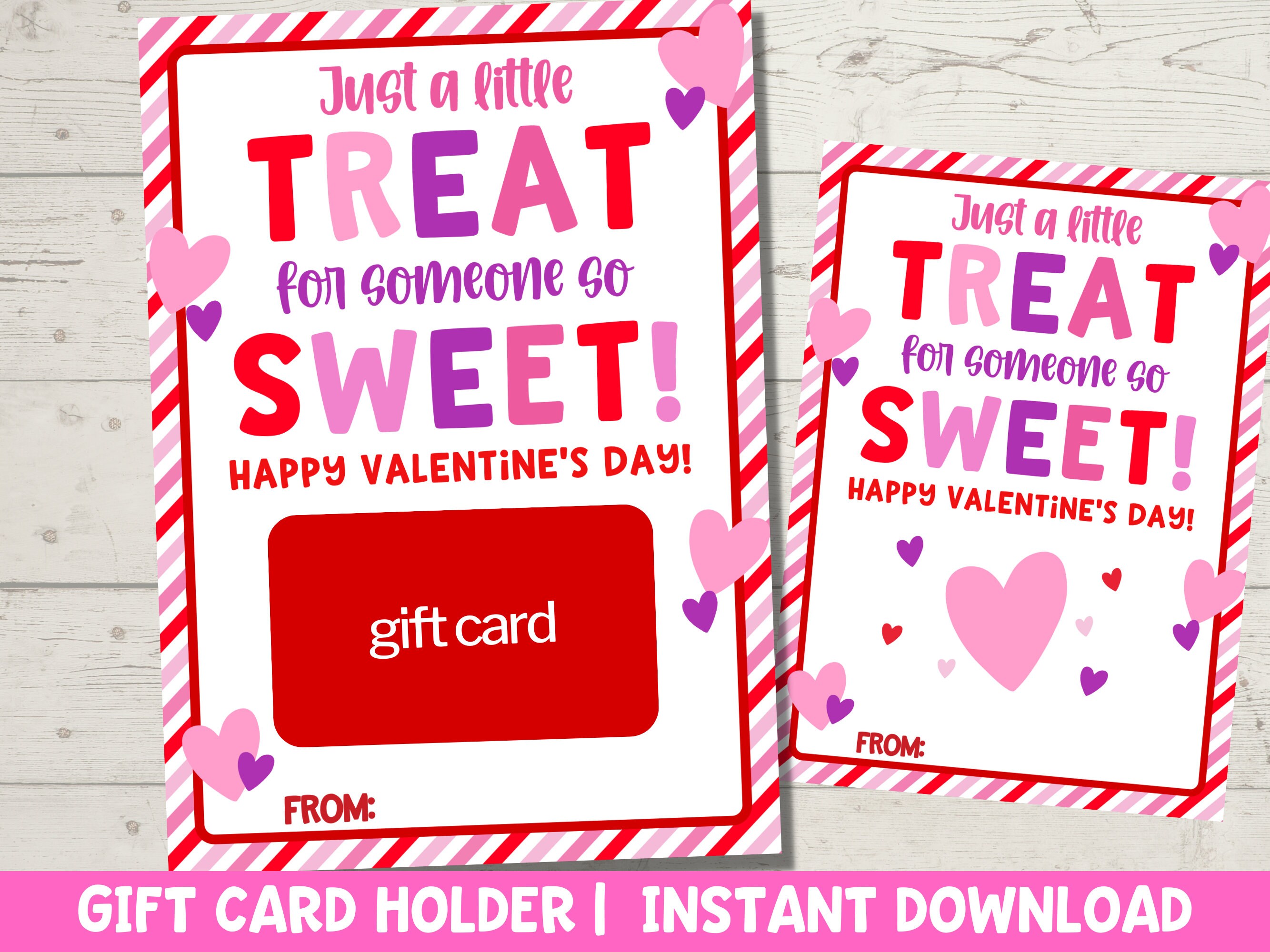 Teacher Valentine Gift Card Holder Printable Valentines Day - Etsy