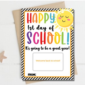 Back to School Teacher Gift Card Holder | First Day of School Printable ...