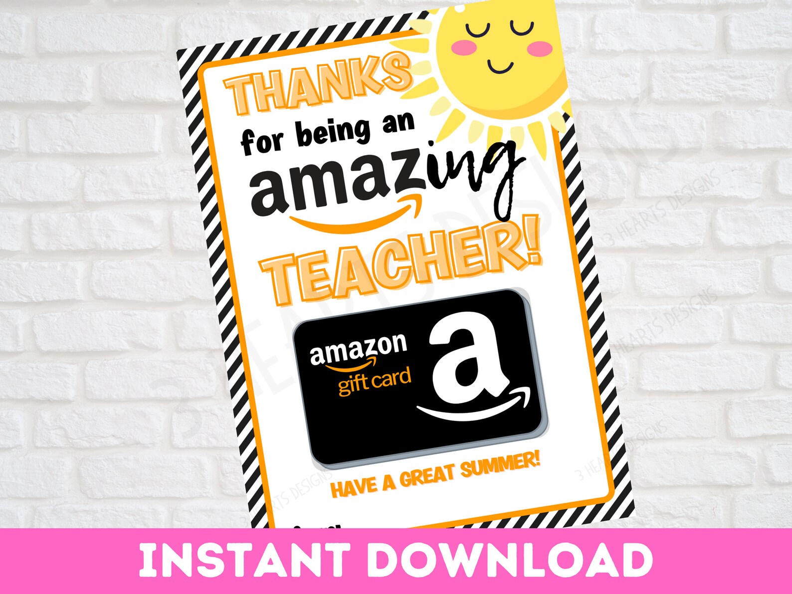 End of Year Teacher Gift Card Holder Amazon Gift Card | Etsy