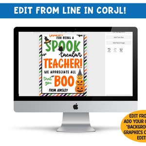 Spooktacular Teacher Halloween Gift Tag Printable Halloween Gift for ...