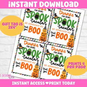 Halloween Favor Tag Spooktacular Halloween Gift Tags Printable We ...