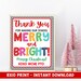 Teacher Appreciation Sign Printable | Christmas Sign Merry and Bright ...