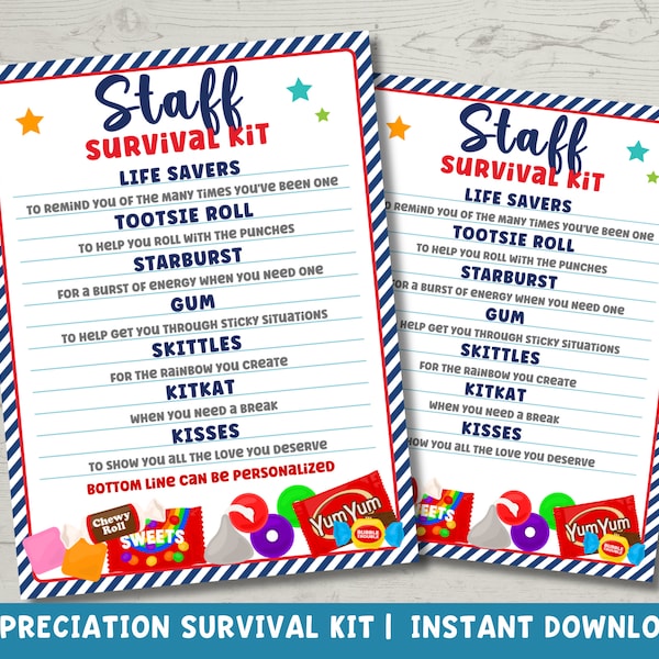 Staff Survival Kit - Etsy