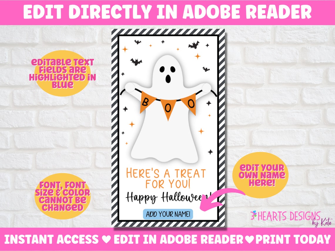Halloween Favor Tag Boo Tags Halloween Printable Party - Etsy